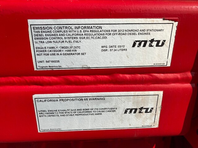 MTU 12V400T94L Diesel Engine