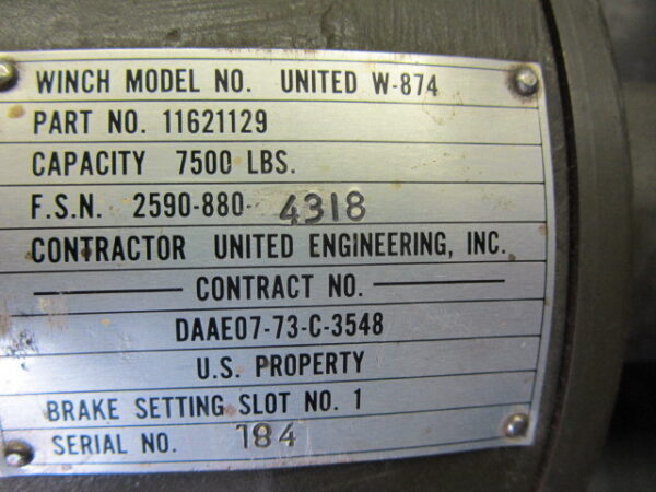7,500 LB. WINCH | NEW W874 SURPLUS WINCHES - Adelman's Truck Parts