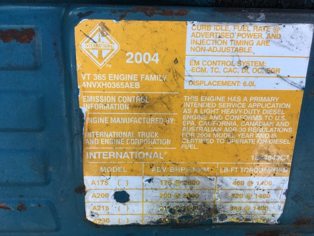 International VT365-200hp EGR Engine