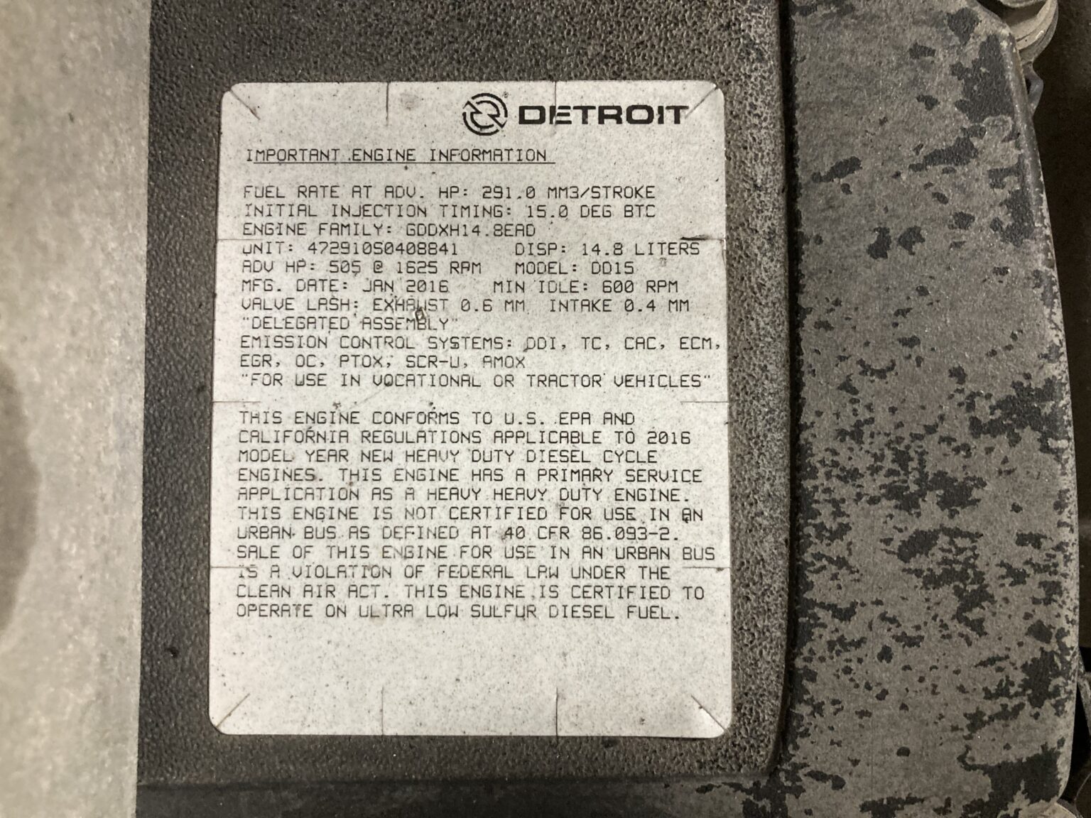 Detroit Diesel DD15 472910S | Adelman's Truck Parts